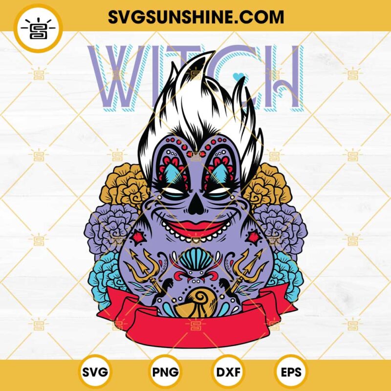 Ursula Sugar Skull SVG, Day Of The Dead Ursula SVG, Dia De Los Muertos SVG