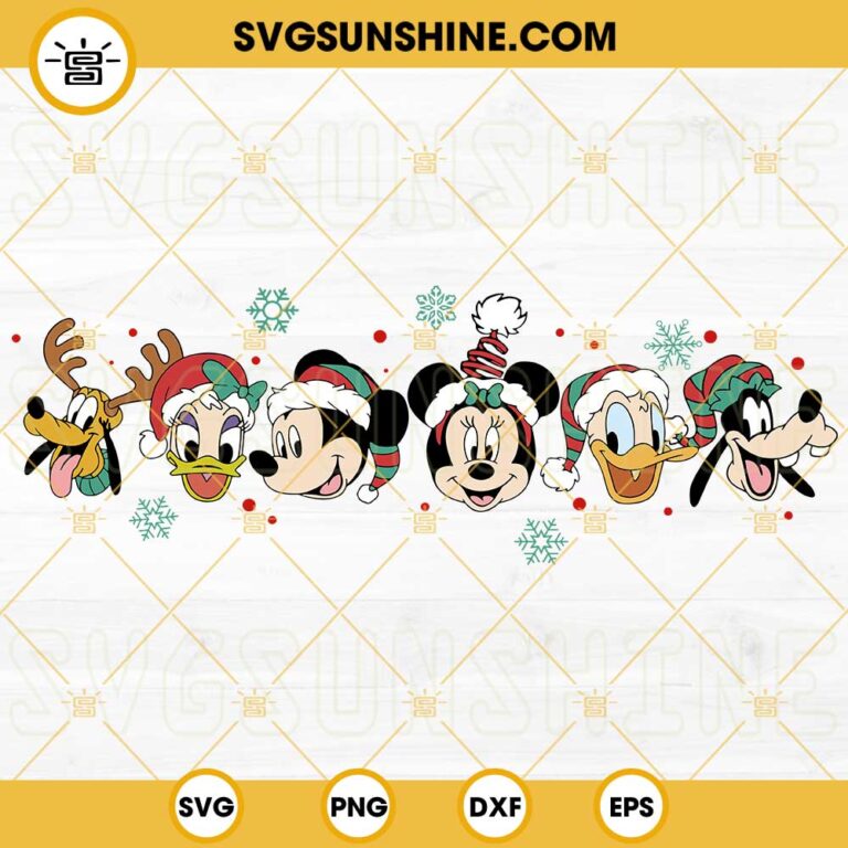 Christmas Disney Characters Face SVG Bundle, Disney Christmas SVG ...