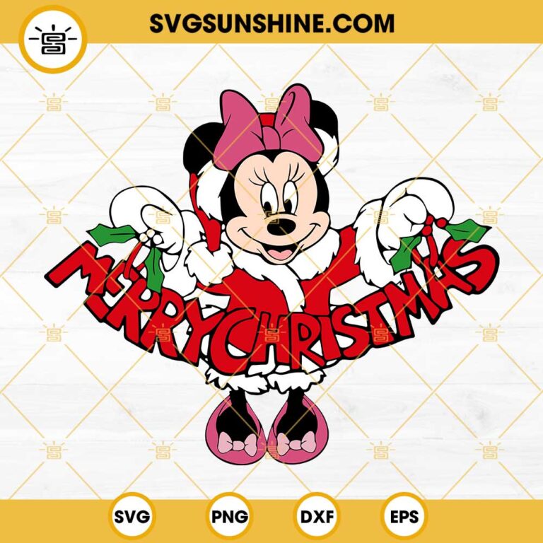 Disney Minnie Mouse Merry Christmas SVG PNG DXF EPS Cricut Silhouette ...