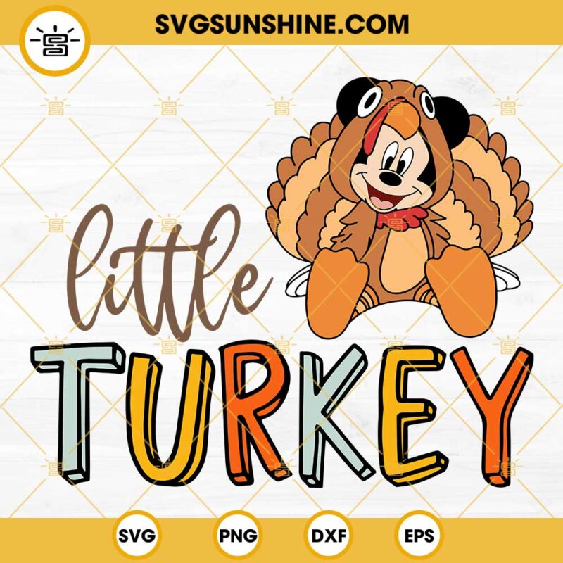 Thanksgiving Mickey Mouse Turkey SVG PNG DXF EPS Instant Download