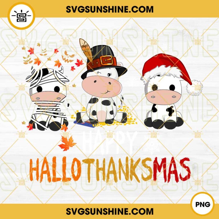 Happy Hallothanksmas Cow PNG, Xmas Cow PNG, Fall Halloween Thanksgiving ...