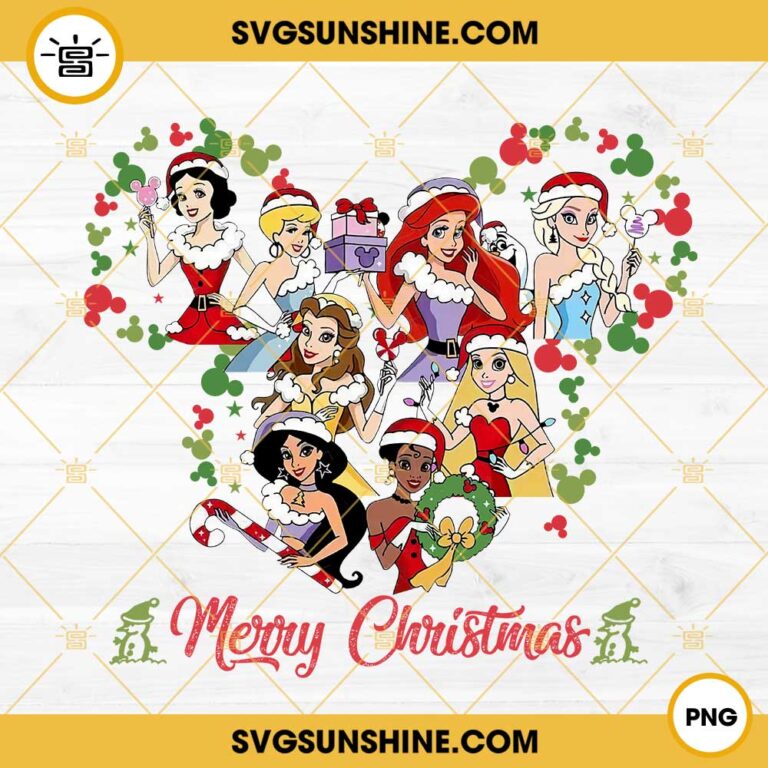 Disney Princess Merry Christmas PNG, Princess Santa Hat PNG, Disney ...
