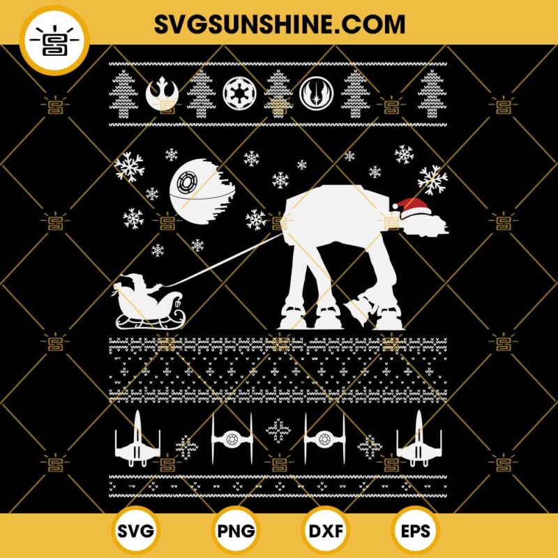 AT-AT Ugly Christmas Sweater SVG, Star Wars Christmas SVG PNG DXF EPS ...