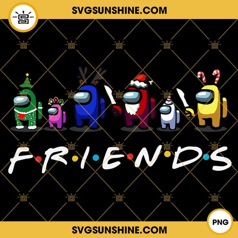 Among Us Friends Christmas PNG File Digital Download