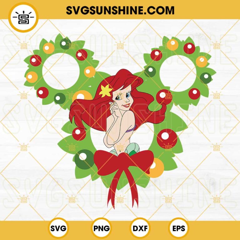 Ariel The Little Mermaid Christmas SVG, Disney Princess Christmas SVG ...