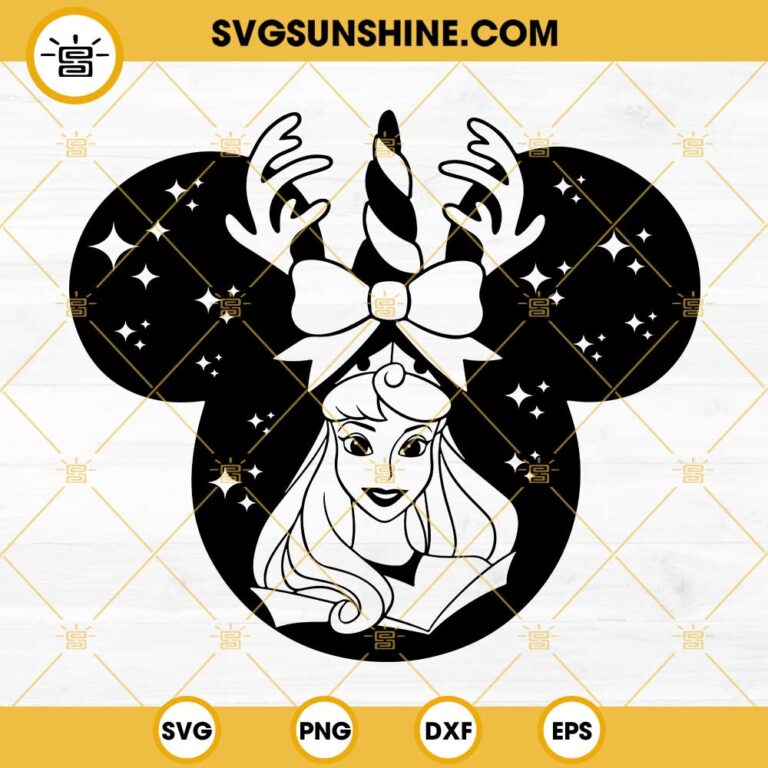 Aurora Christmas SVG, Disney Princess Christmas SVG, Mouse Ear Aurora SVG