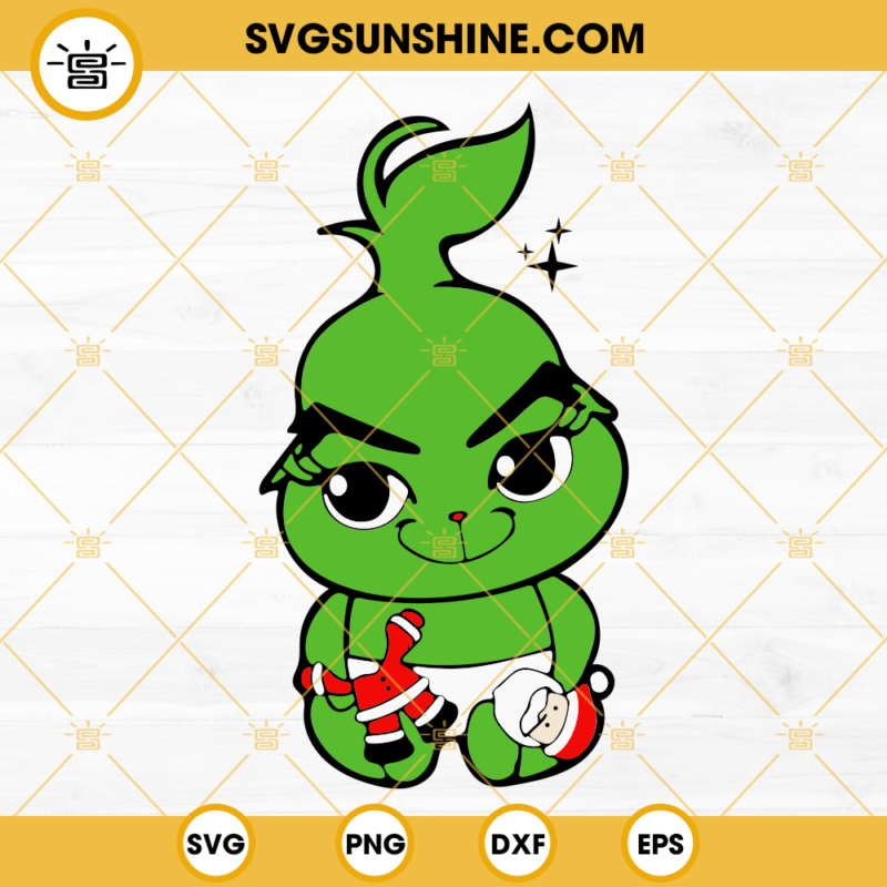 Baby Grinch SVG, Grinch SVG, Baby Christmas SVG Cricut Silhouette Files