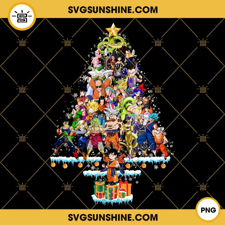 Dragon Ball Z Christmas Tree SVG, Goku Merry Christmas SVG PNG DXF EPS ...