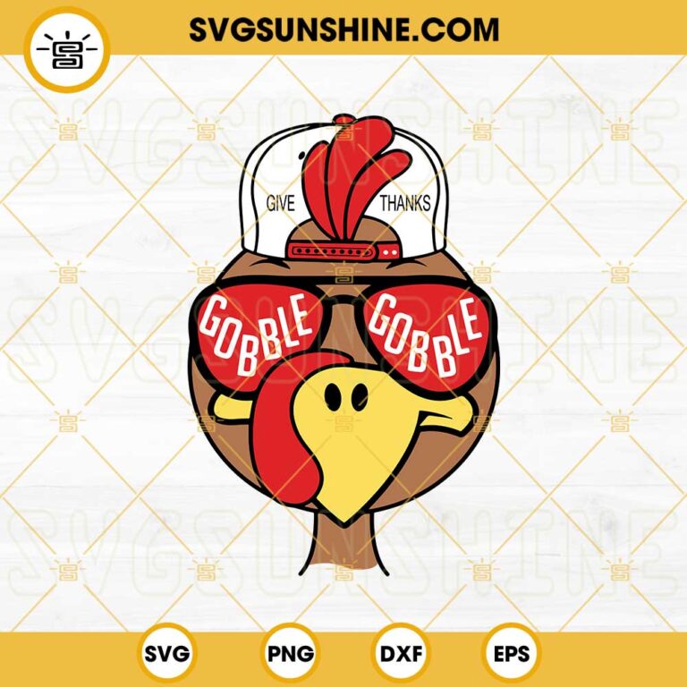Gobble Gobble Turkey With Bow SVG, Turkey Girl SVG, Cute Turkey Gobble ...