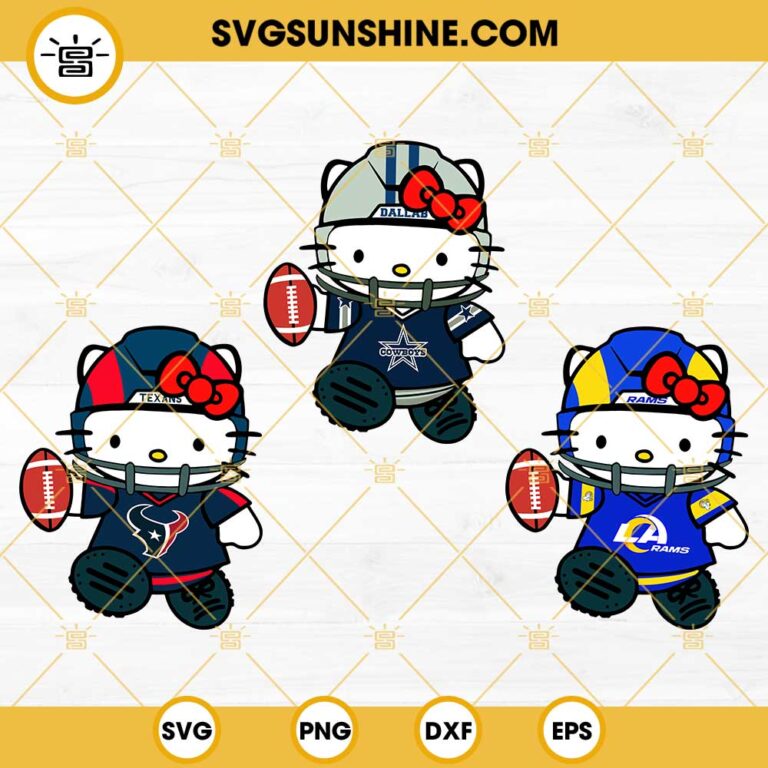 Hello Kitty Football SVG Bundle, Hello Kitty LA Rams SVG, Hello Kitty ...
