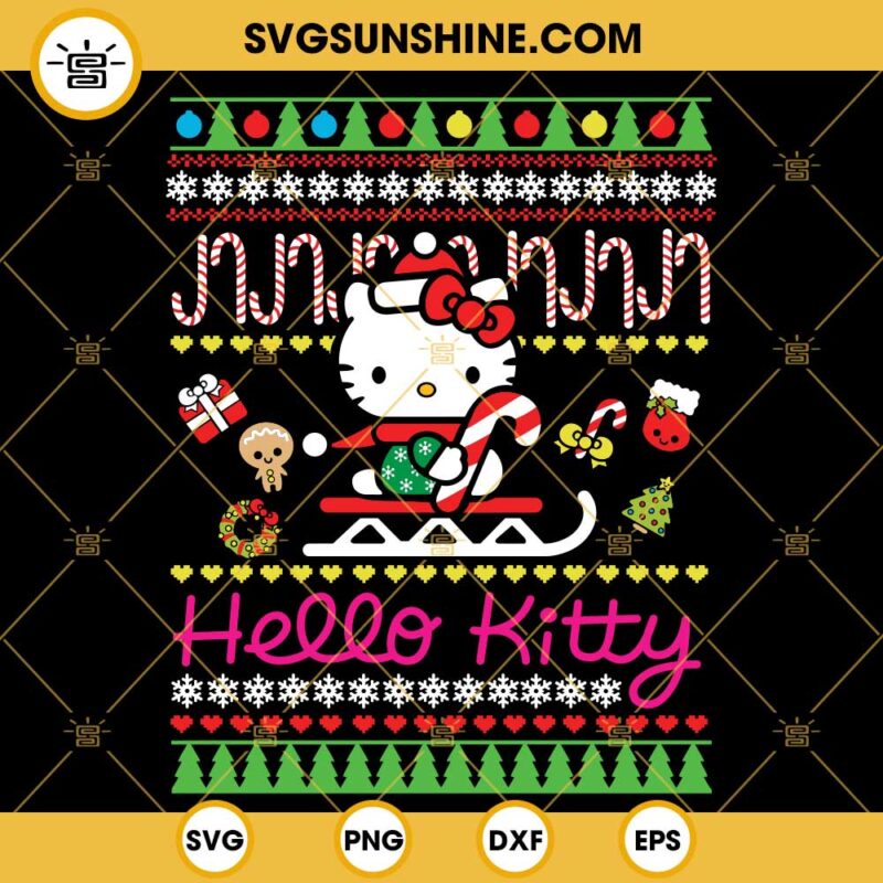 Hello Kitty Ugly Christmas Design SVG, Hello Kitty Christmas SVG PNG ...
