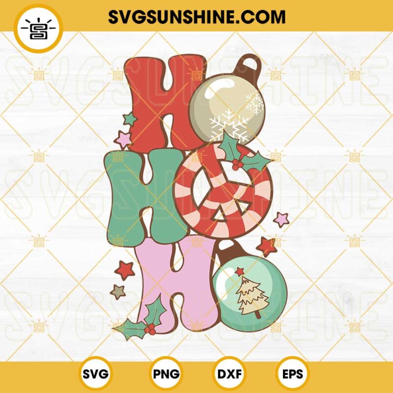 Merry Christmas Ho Ho Ho SVG, Christmas Ball SVG PNG DXF EPS Cut Files