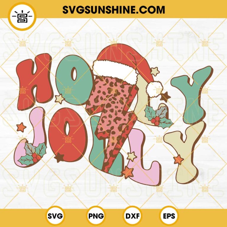 Holly Jolly Leopard Print Bolt Christmas SVG, Holly Jolly SVG ...