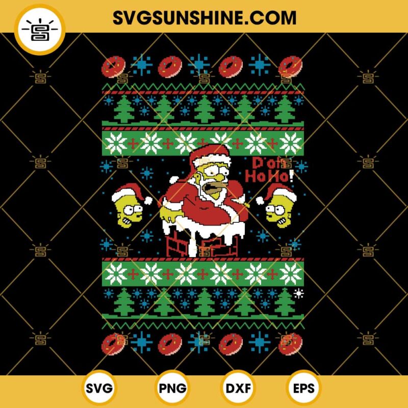 Homer Jay Simpson Ugly Christmas Design SVG, Simpson Christmas SVG PNG ...