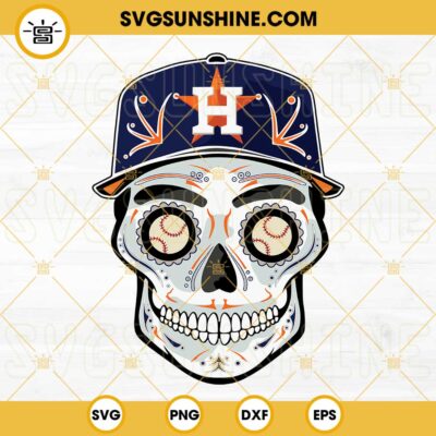 Houston Astros Skull SVG, Day Of The Dead Houston Astros Sugar Skull ...