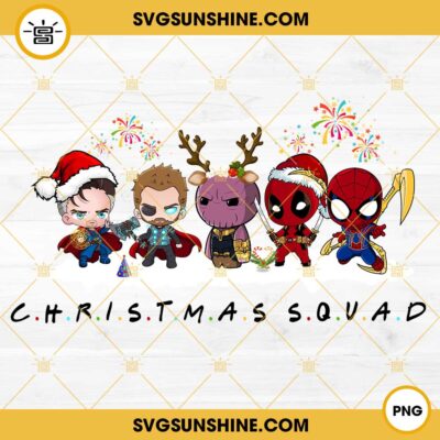 Superhero Christmas Friends PNG, Marvel Avengers Christmas PNG Design File