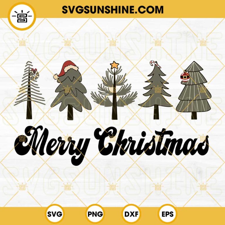 Merry Christmas Tree SVG PNG DXF EPS Cut Files For Cricut Silhouette