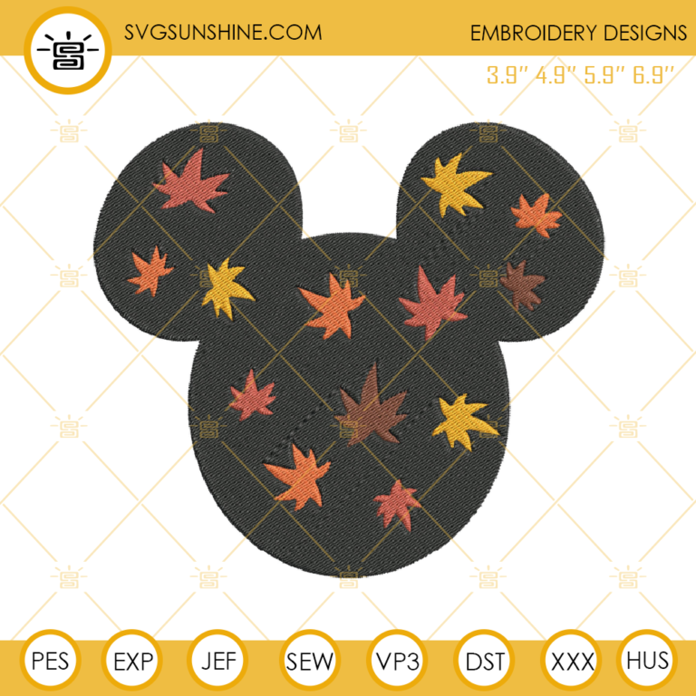 Blessed Mickey Embroidery Files, Fall Thanksgiving Embroidery Design File