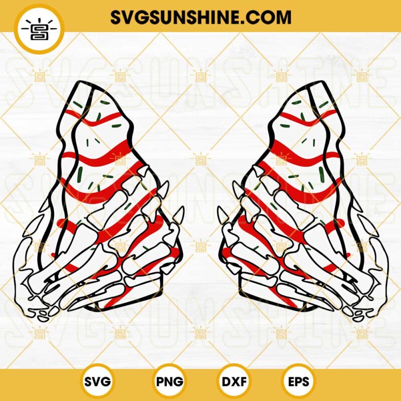 Skeleton Hands Christmas Tree Cake SVG, Little Debbie Skeleton Hands ...