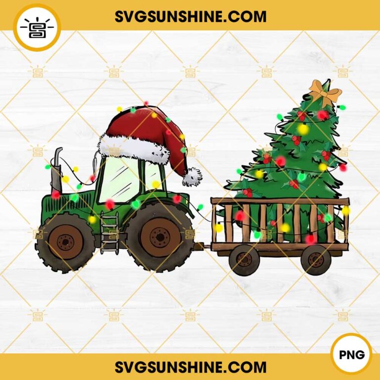Tractor With A Christmas Tree SVG, Christmas Tree In A Tractor SVG ...