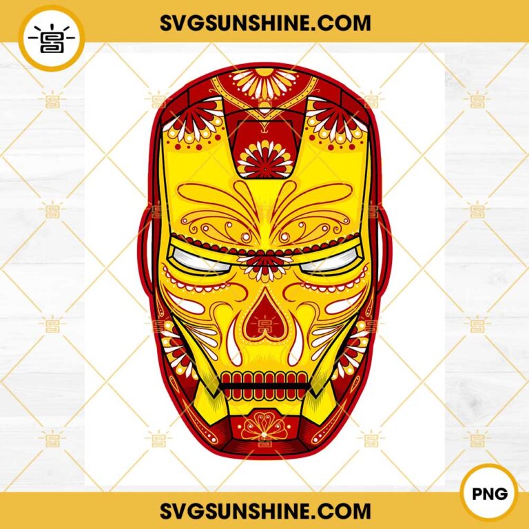 Iron Man Sugar Skull PNG, Day Of The Dead Iron Man PNG Vector Clipart ...