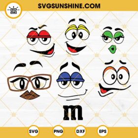 M And M SVG Bundle, M&M Faces SVG, M And M SVG PNG DXF EPS Cut Files