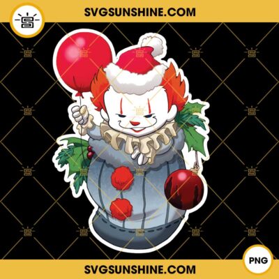 Pennywise Christmas Design PNG, Pennywise Chibi Merry Christmas PNG