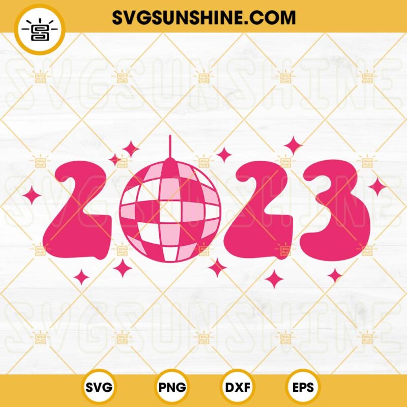 2023 Happy New Year SVG, Happy New Year SVG, 2023 SVG, 2023 Disco Ball SVG