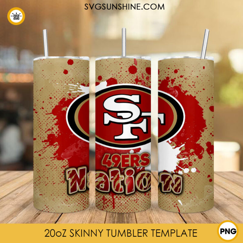 49ers Nation Tumbler Wrap PNG, San Francisco 49ers 20oz Skinny Tumbler ...