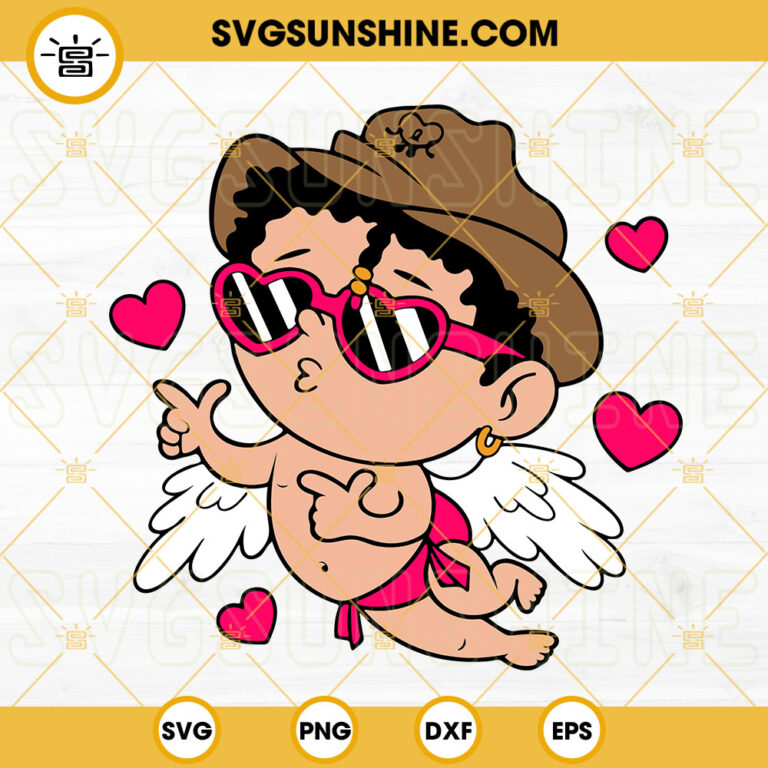 Valentines Bad Bunny With Heart SVG, Valentines Benito SVG, Baby Benito ...