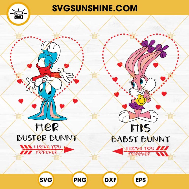Buster Bunny And Babsy Bunny SVG, Tiny Toon Love Valentine SVG, 90s ...