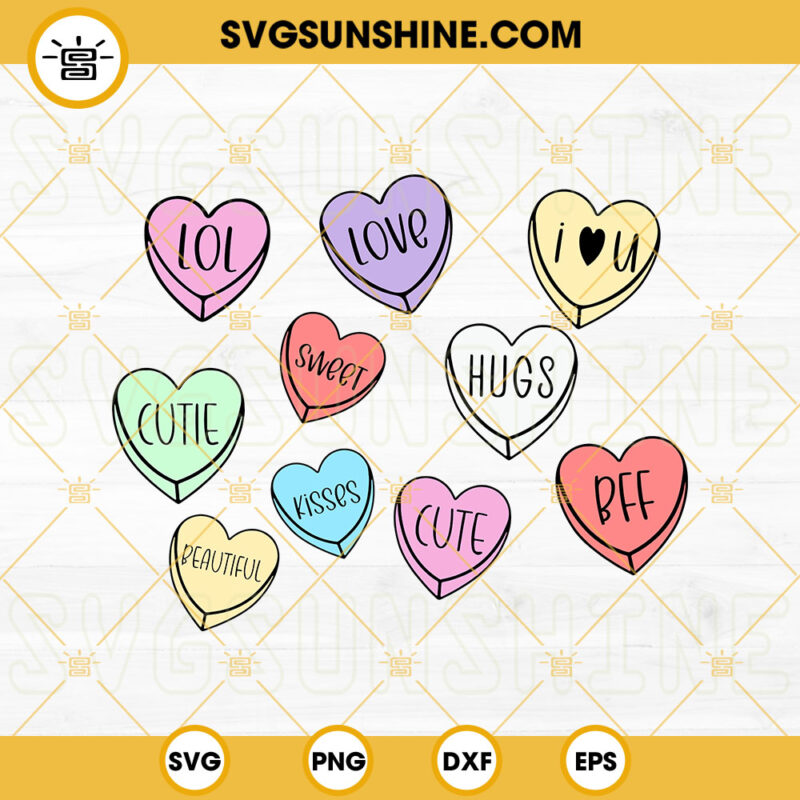 Candy Hearts SVG, Valentines Day Conversation Hearts SVG, Funny Dirty ...