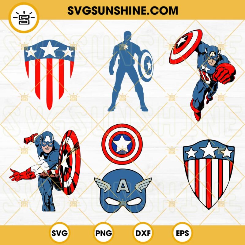 Captain America SVG Bundle, Superhero SVG, Marvel Avengers SVG PNG DXF ...