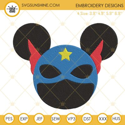 Captain America Mickey Mouse Head Embroidery Design Files