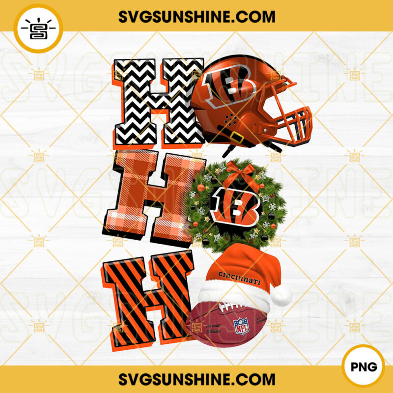 Christmas Ho Ho Ho Cincinnati Bengals PNG, NFL Football Team Cincinnati ...