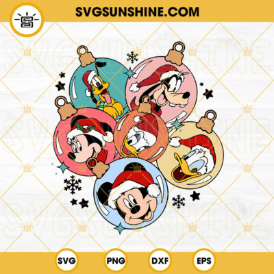 Christmas Mickey Mouse Ornaments SVG, Christmas SVG, Mickey SVG, Minnie ...