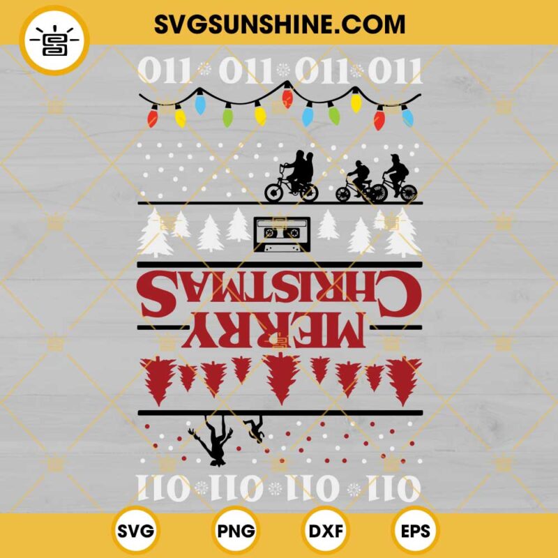 Merry Christmas Stranger Things SVG, The Upside Down SVG, Xmas Lights ...