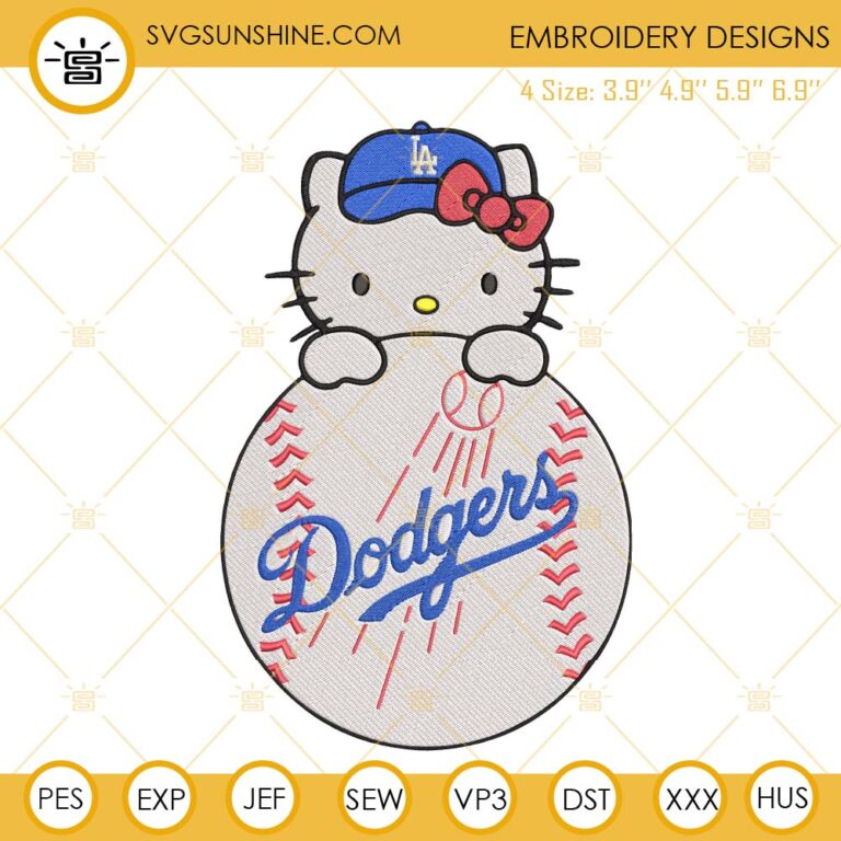 Hello Kitty Los Angeles Dodgers Embroidery Design Files