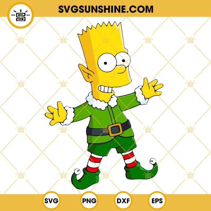 Elf Bart Simpson Christmas SVG, The Simpsons SVG PNG DXF EPS Cricut ...