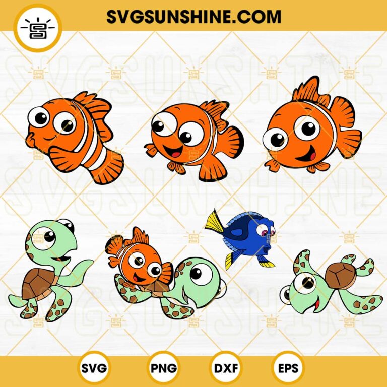 Finding Nemo SVG Bundle, Nemo SVG, Squirt SVG, Dory SVG, Disney Cartoon ...