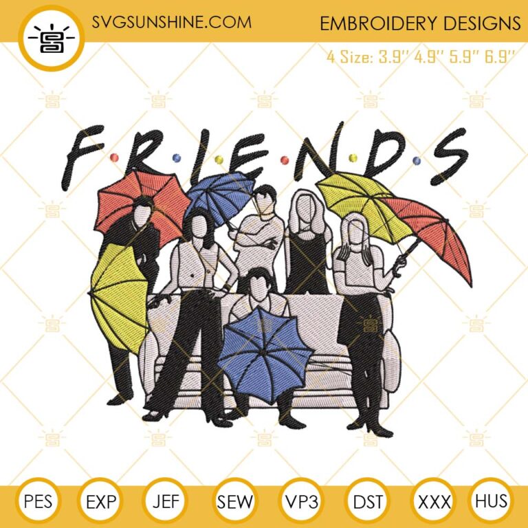 Friends Characters Embroidery Designs, Friends TV Show Machine ...