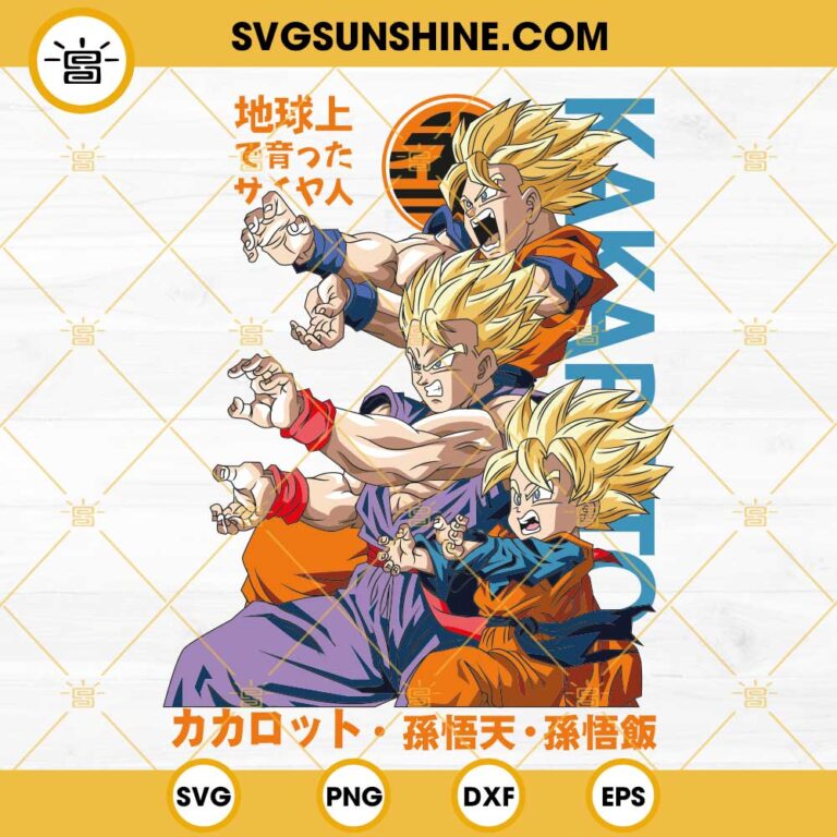 Goku Gohan Goten SVG, Dragon Ball SVG PNG DXF EPS Cut Files