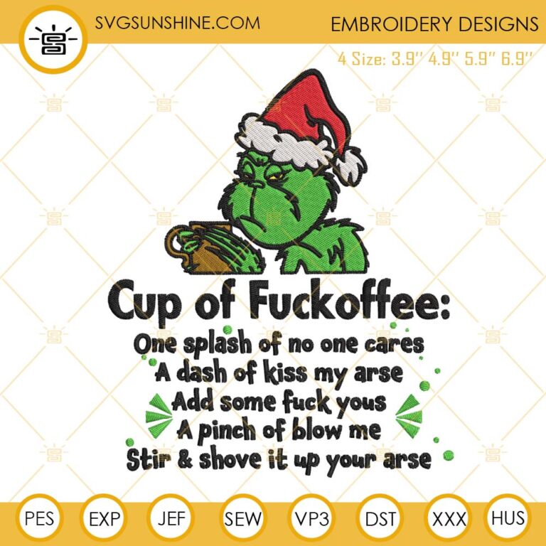 Stink Stank Stunk Embroidery Design Files, Grinch Christmas Tree ...