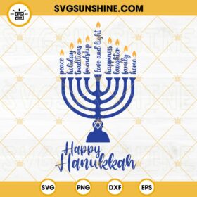 Hanukkah Menorah SVG, Happy Hanukkah SVG, Chanukah Jewish Holiday SVG ...