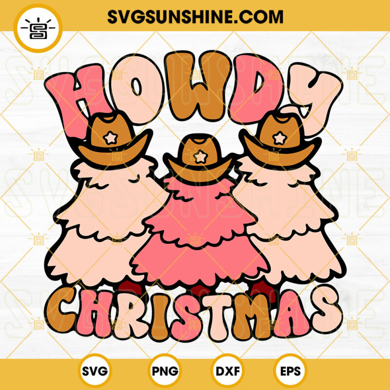 Howdy Christmas PNG, Western Cowboy Hat Christmas PNG Digital Download