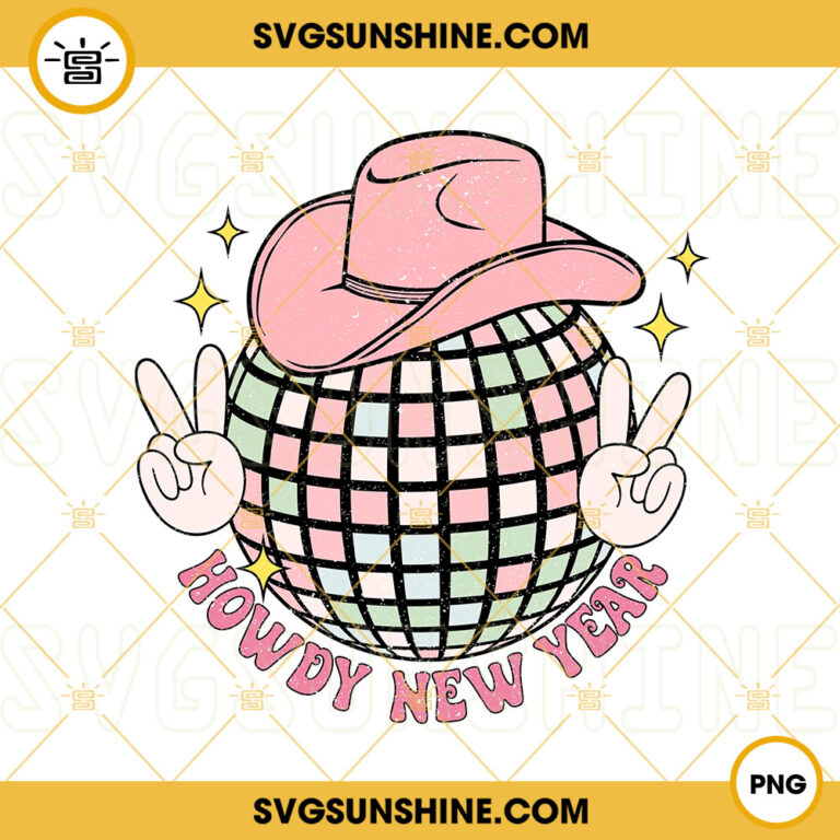 Howdy New Year PNG, Western 2023 PNG, Disco Ball With Cowboy Hat PNG ...