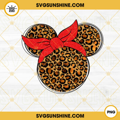 Leopard Minnie Ears PNG, Leopard Print Minnie Head PNG, Disney Family ...
