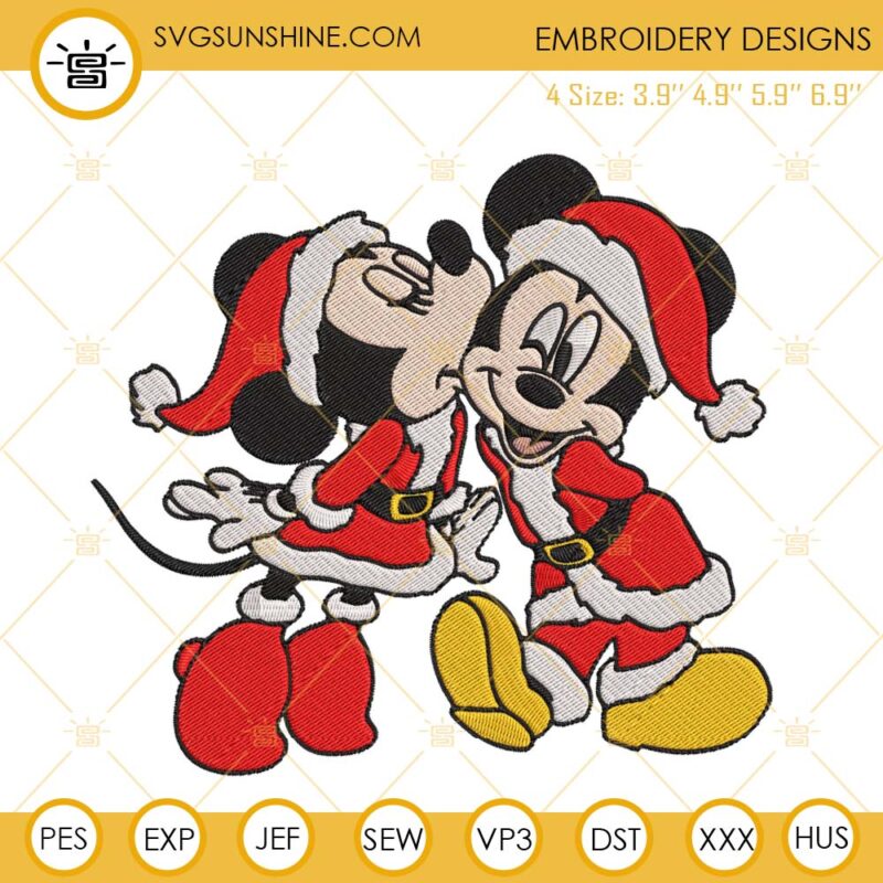 Mickey And Minnie Christmas Embroidery Designs, Disney Christmas ...