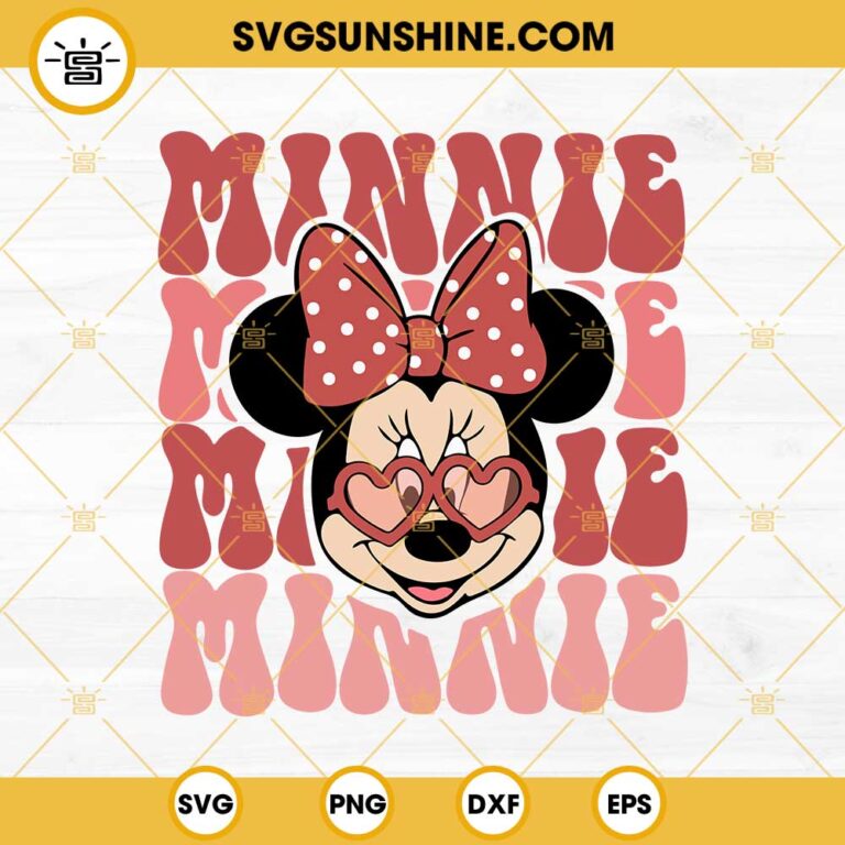 Minnie Valentines SVG, Minnie Sunglasses Heart SVG, Valentines Day SVG