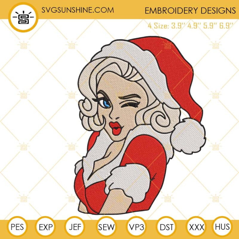 Miss Grinch Embroidery Designs File, Miss Christmas Embroidery Machine ...